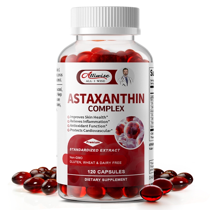 Alliwise Astaxanthin Capsules 10mg with Fish Oil for Natural ...