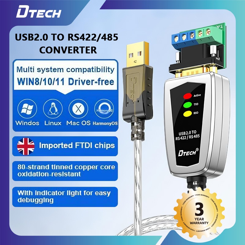 DTECH USB2.0 To RS422/485 Converter 9-Pin Serial Port USB RS485 Module ...