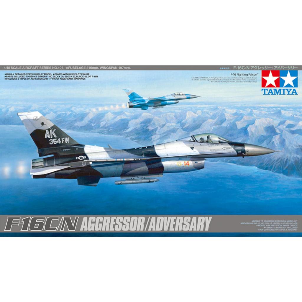 Tamiya 61106 1/48 Scale Model USAF F-16C/N Aggressor/Adversary Fighting ...
