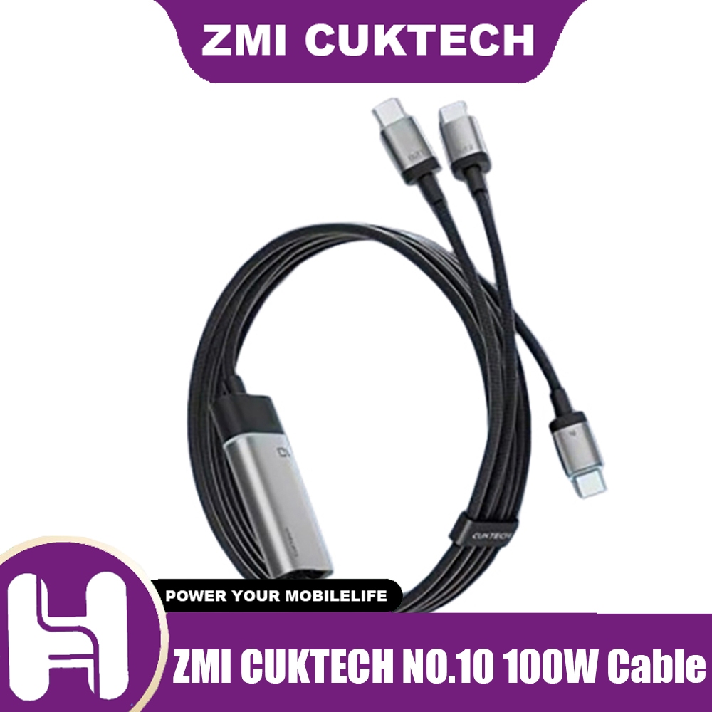 ZMI CUKTECH NO.10 100W Dual Type-C Cable 2 IN 1 Super Energy Line Fast ...