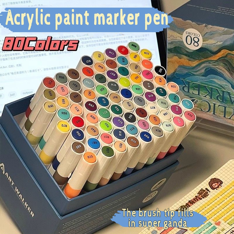 Acrylic Marker Pen Square Box Marker Set Painting Coloring Set Colored ...
