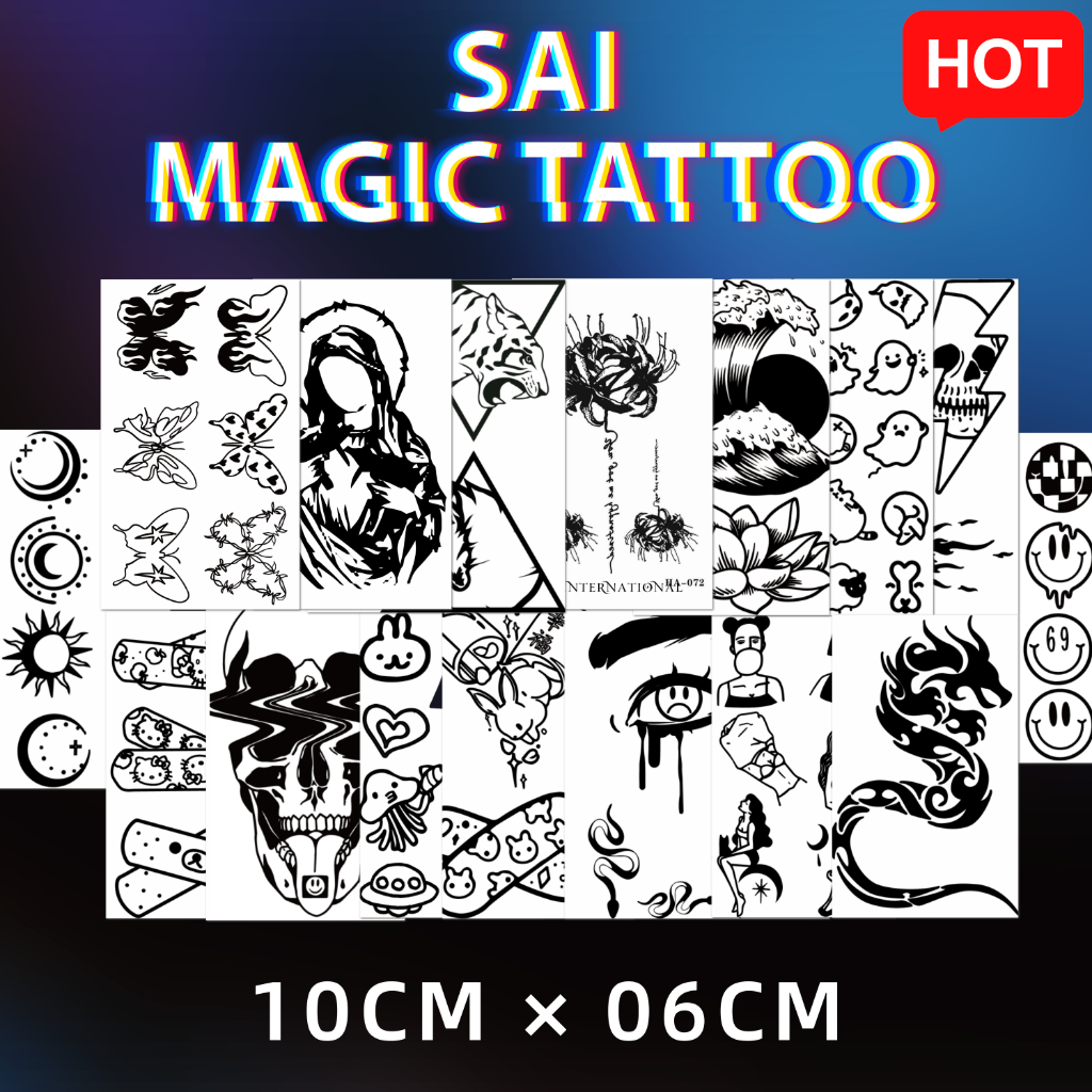 SAI MAGIC TATTOO Semi-Permanent Tattoo Sticker with Long-Lasting Color ...