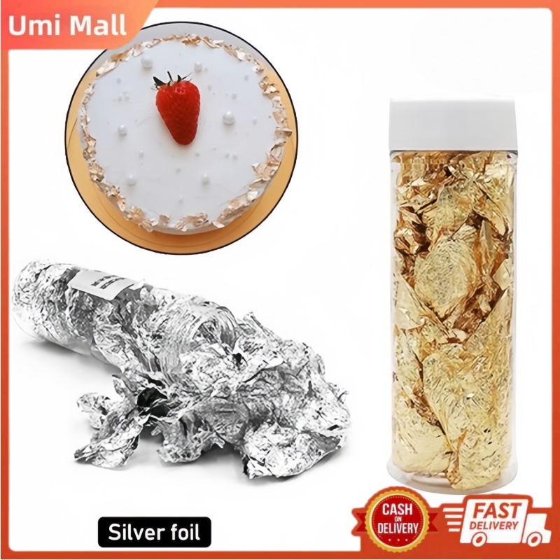 UMI MALL -Gold Foil Silver Foil Metallic Foil Flakes For Cakes ...