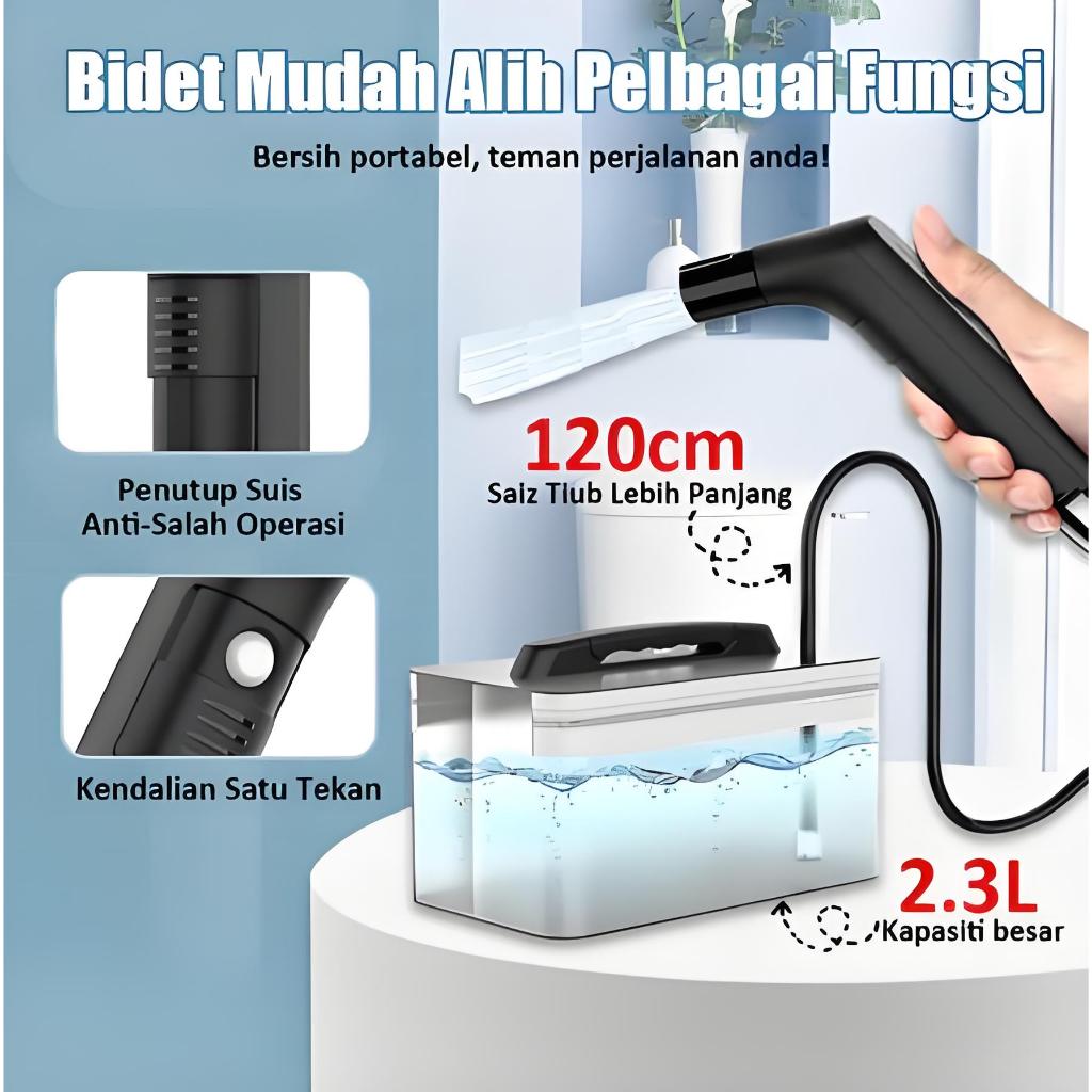"2.3L Portable Bidet Travel for Women/Men Personal Hygiene Rechargeable ...
