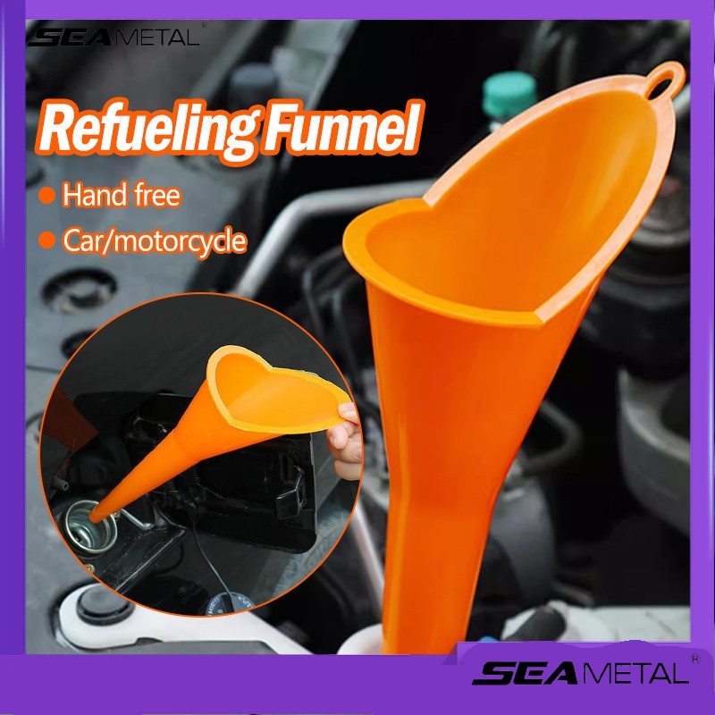 SEAMETAL Car Refueling Longer Funnel Anti-splash Plastic Auto Long ...