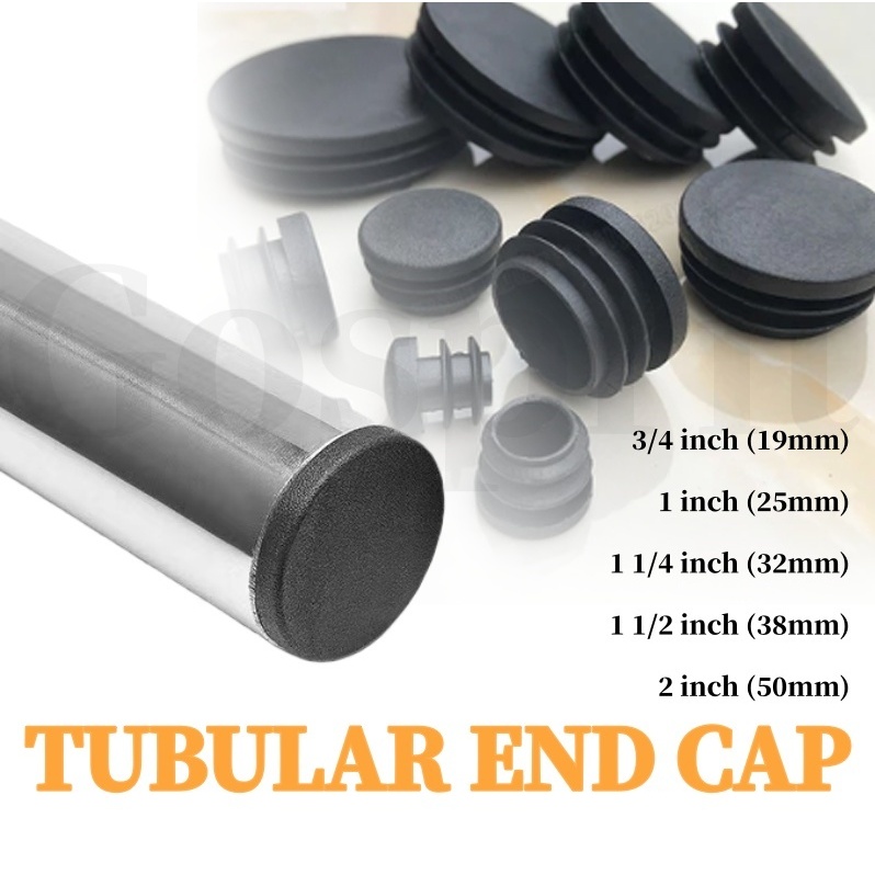 Round Black Plastic Pipe Tubing Inner Plugs Tube Foot Pads Table Chair ...