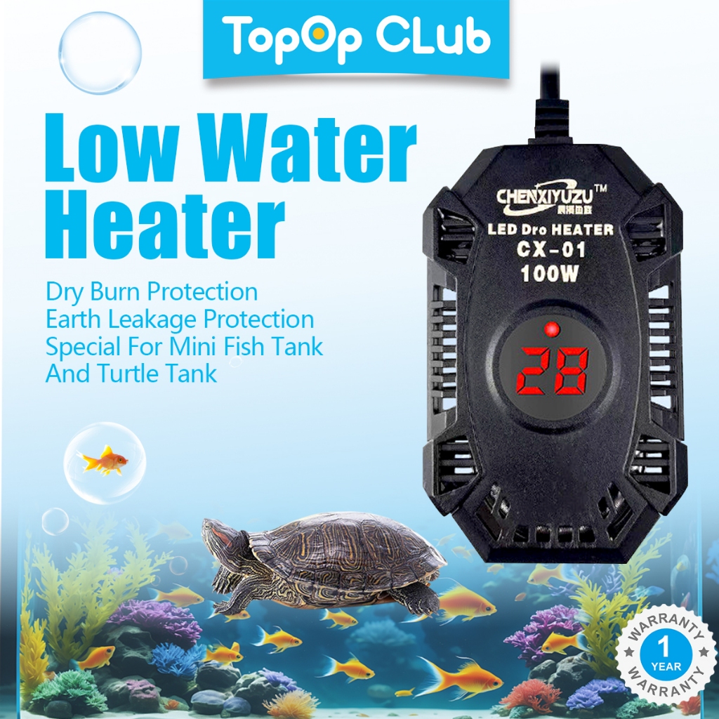 TOPOP Aquarium Heater For Turtles & Fish Tanks Ultra-Thin 3CM- Low ...