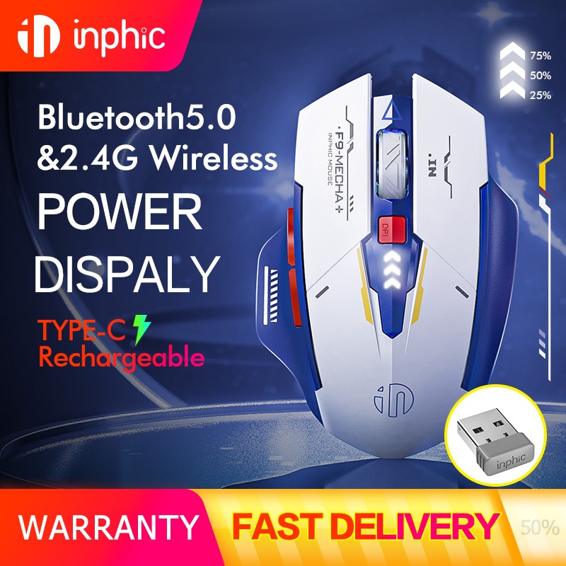 inphic F9 Wireless Gaming Mouse Rechargeable Programming 12800dpi Sci ...