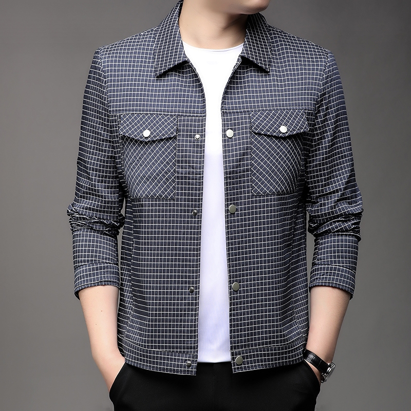 Spring Autumn Men's Casual Jacket Trendy High-End Windbreaker All-Match ...