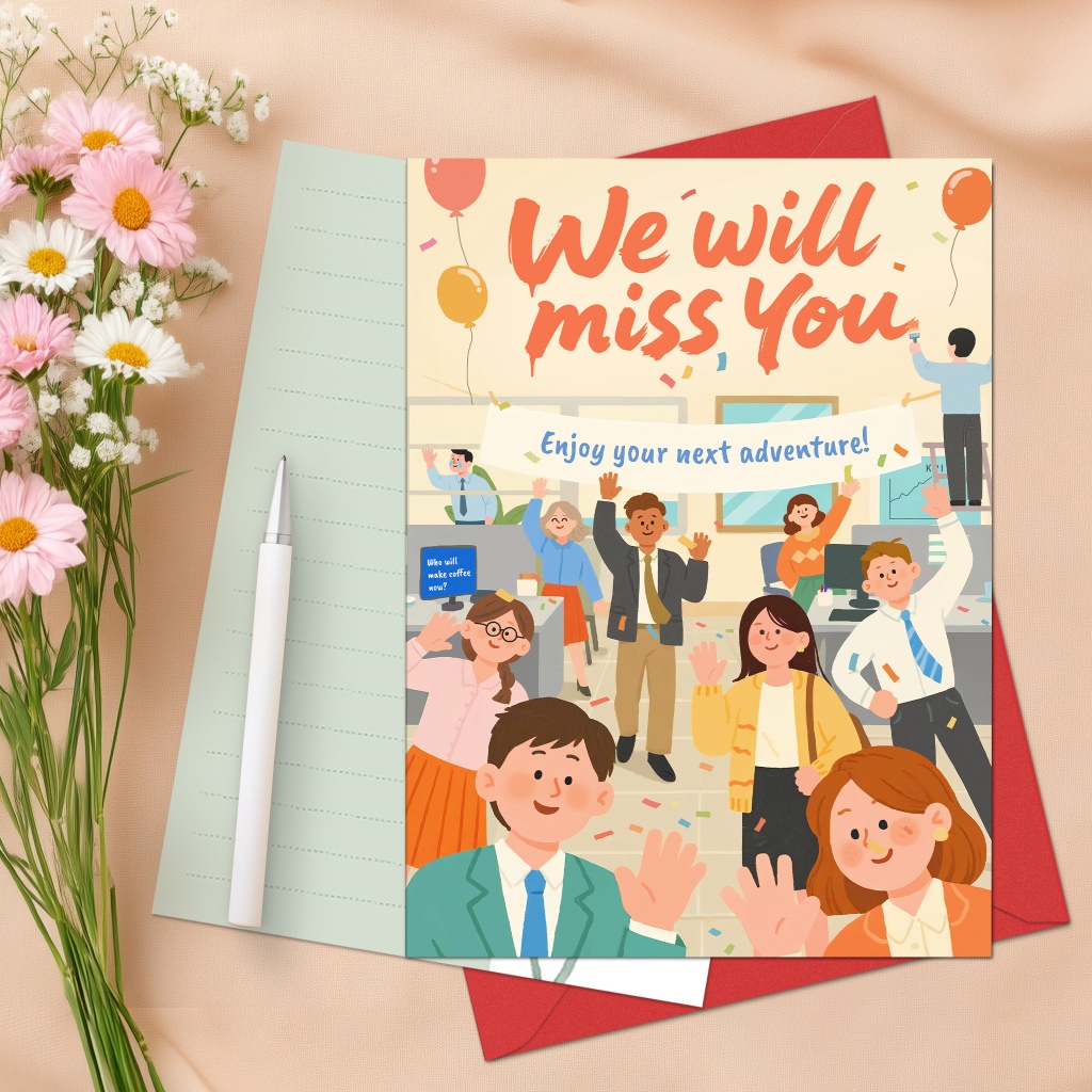 We Will Miss You Farewell Card Soft Pastel Goodbye Card New Journey ...