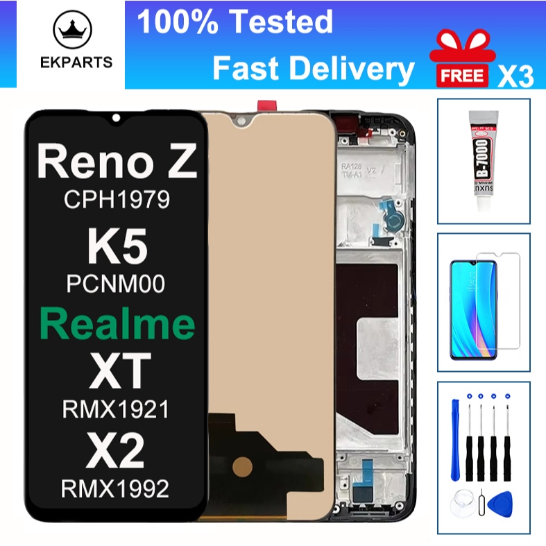 Top Quality LCD For OPPO Reno Z K5 Realme XT X2 RenoZ CPH1979 RMX1921 ...