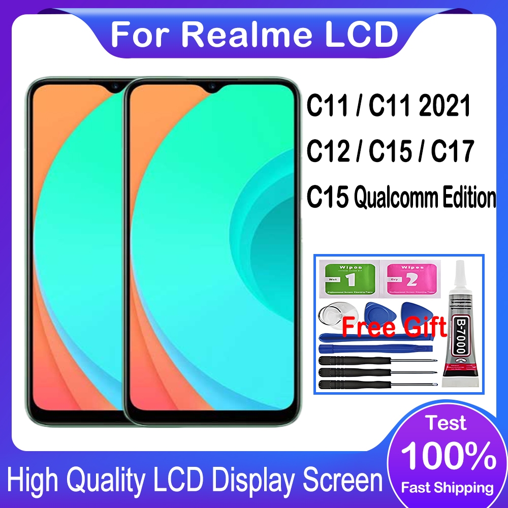 For Realme C11 2020 C11 2021 C12 C15 C17 C15 Qualcomm Edition LCD ...