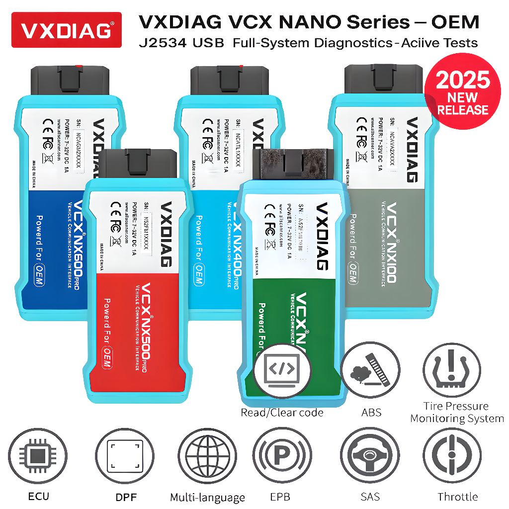 VXDIAG VCX NANO Series J2534 USB OEM Diagnostic Interface | Full-System ...