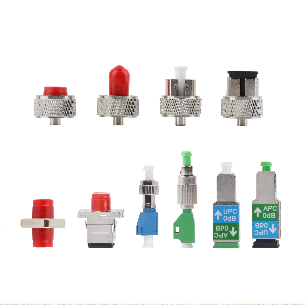 10PCS Fiber Optic Adapter Kit, OTDR Adapter SC FC ST LC Connector for ...