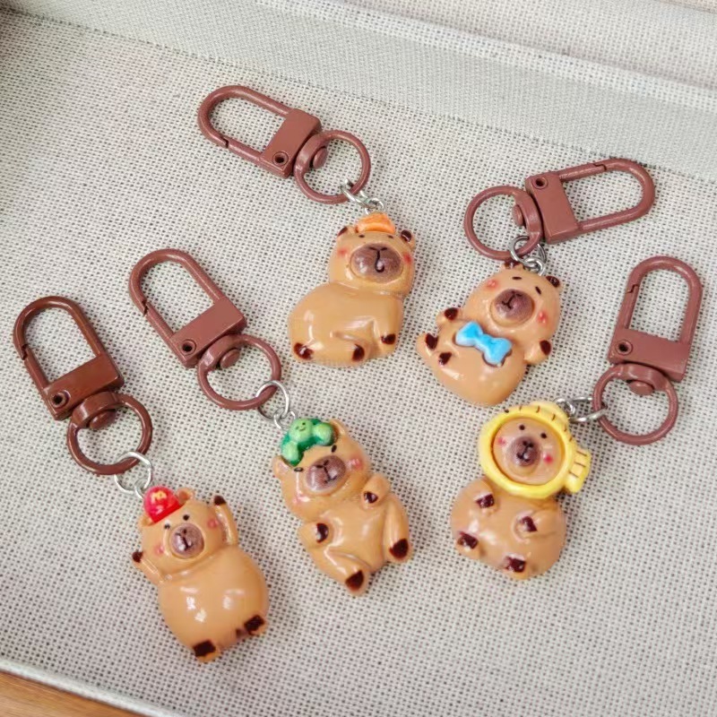 1PC INS Cartoon Capybara Keychain Bag Mini Keychains Pendant Decoration ...
