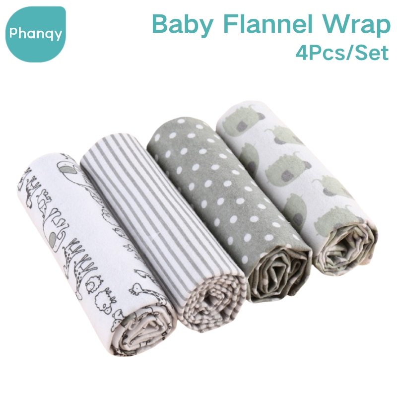 Phanqy Baby Receiving Blanket 4in1 Cotton Swaddle Flannel Bedung ...
