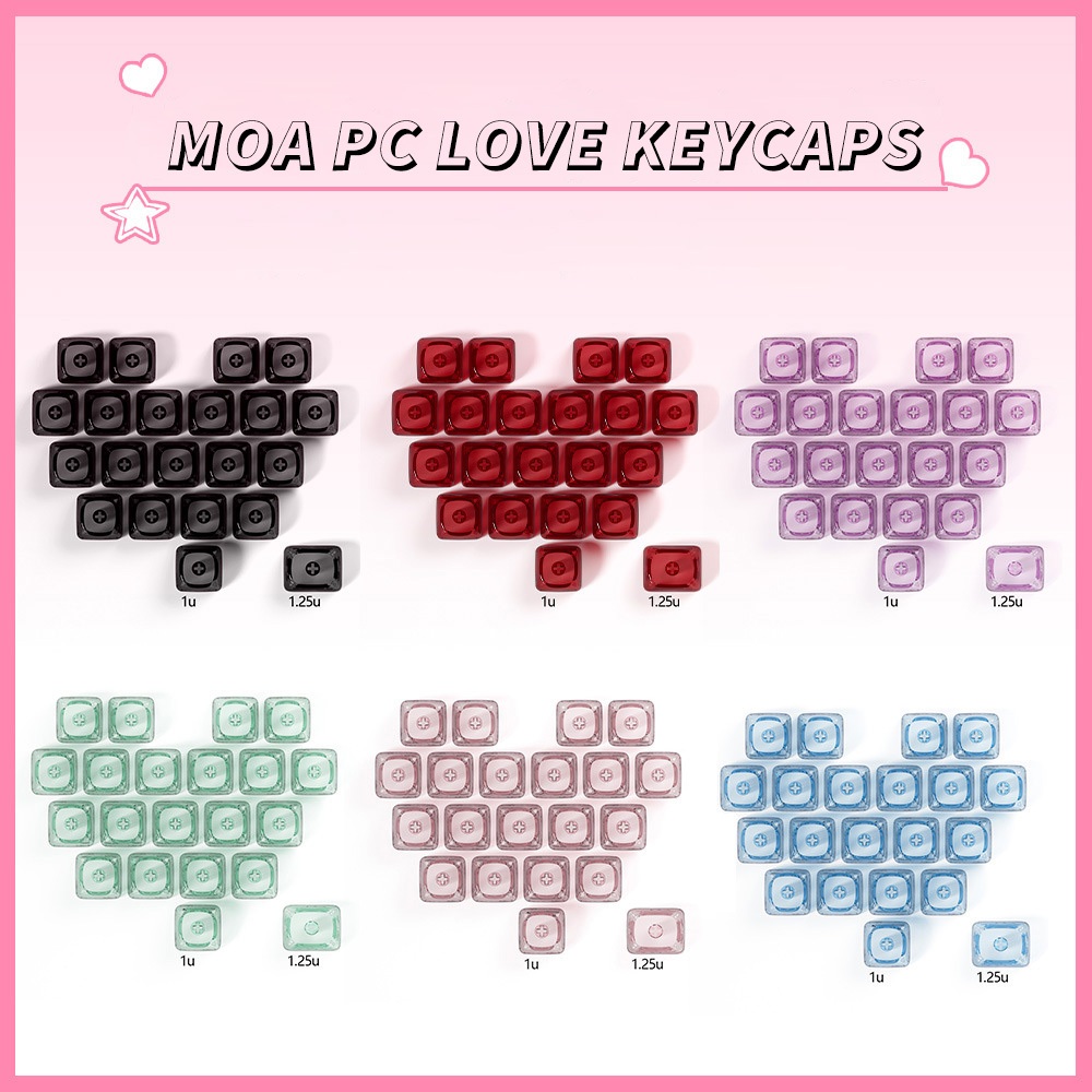 MOA Love Keycaps 21 Keys PC Material Transparent Keycap | Shopee ...