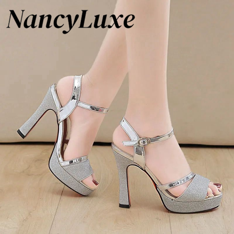 （with box）NANCYLUXE waterproof platform high heels chunky heels dance ...