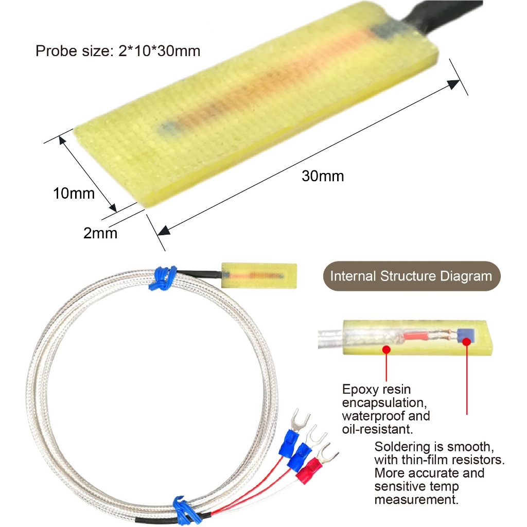 Resin-Insulated PT100 Platinum Resistance Temperature Sensor Adhesive ...