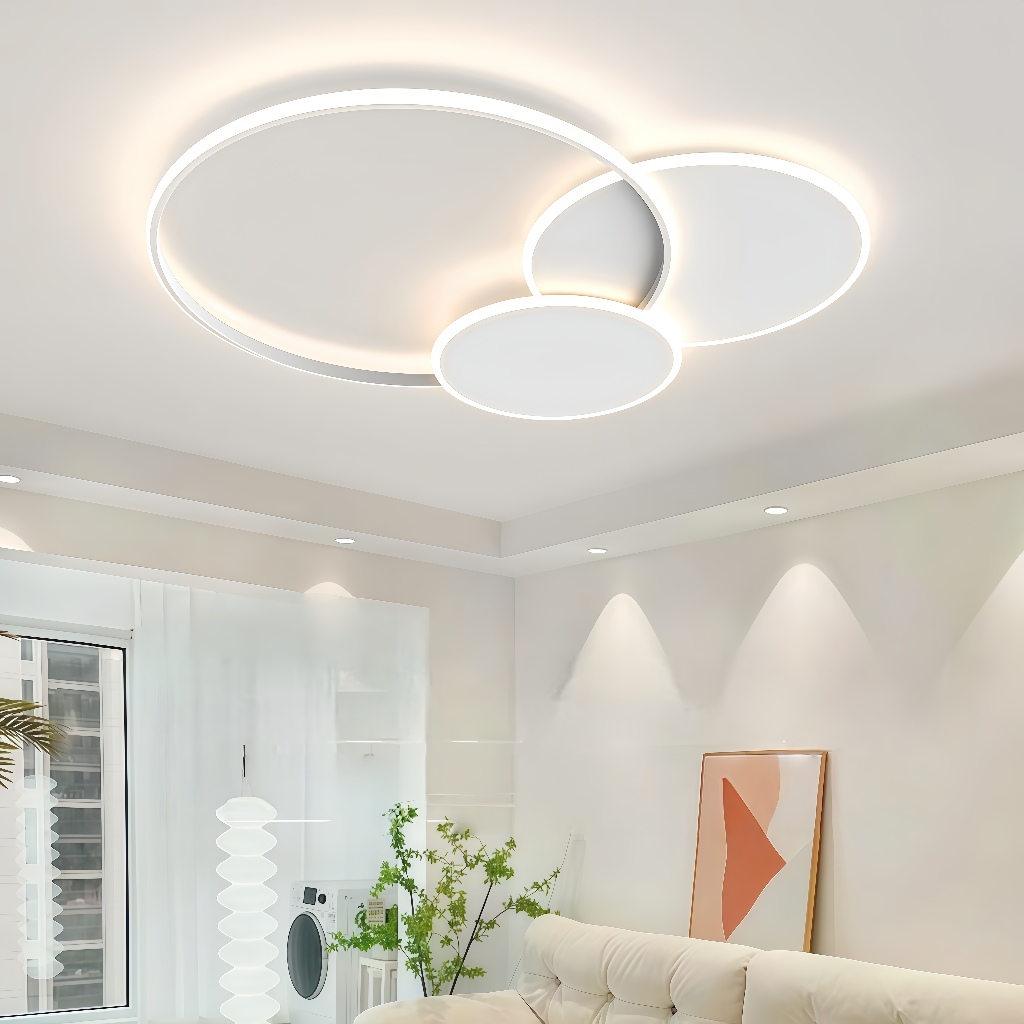 Modern Rectangle Round LED Chandelier - Nordic Style Ceiling Light for ...