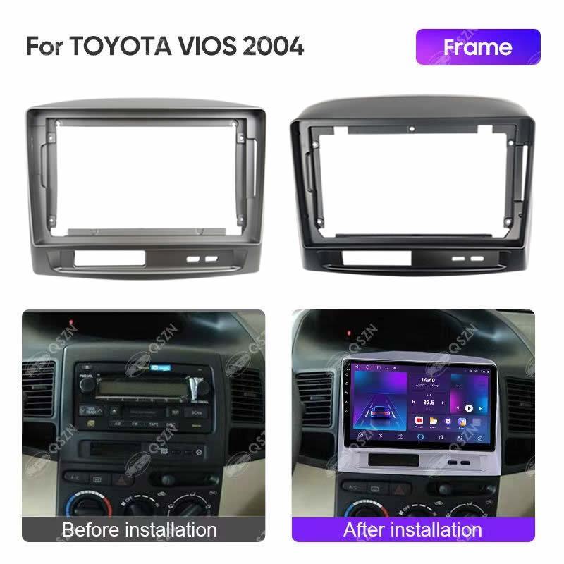 9 Inch Car Frame Fascia Adapter For TOYOTA Vios 2004 DVD Stereo Panel ...