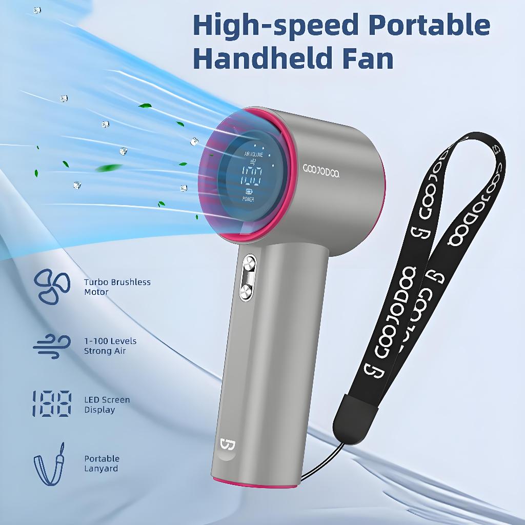 Mini Fan 4000mAh High Speed Handheld Fan Pocket Fan 10x Enhanced Wind ...