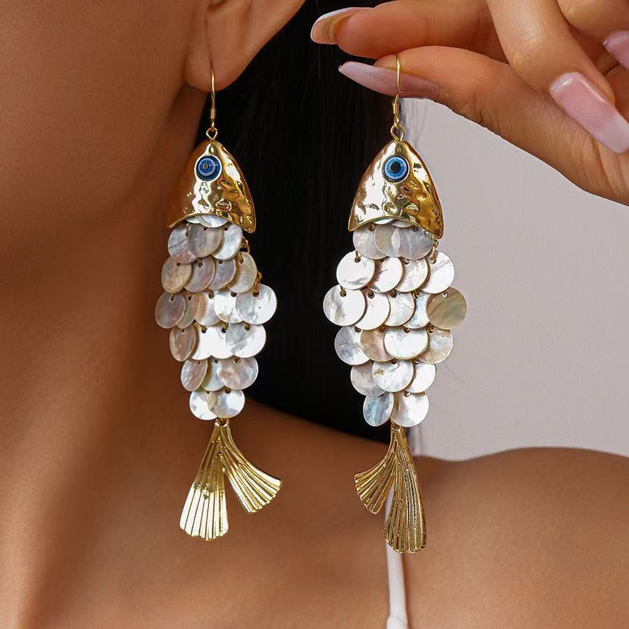 Luxury Women Fish Shape Earrings Elegant Banquet Female Earring for ...