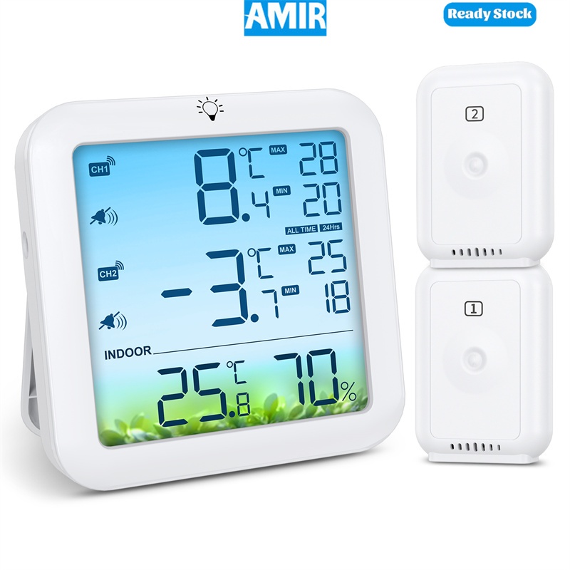 AMIR Wireless Indoor Outdoor Thermometer, Digital Refrigerator ...