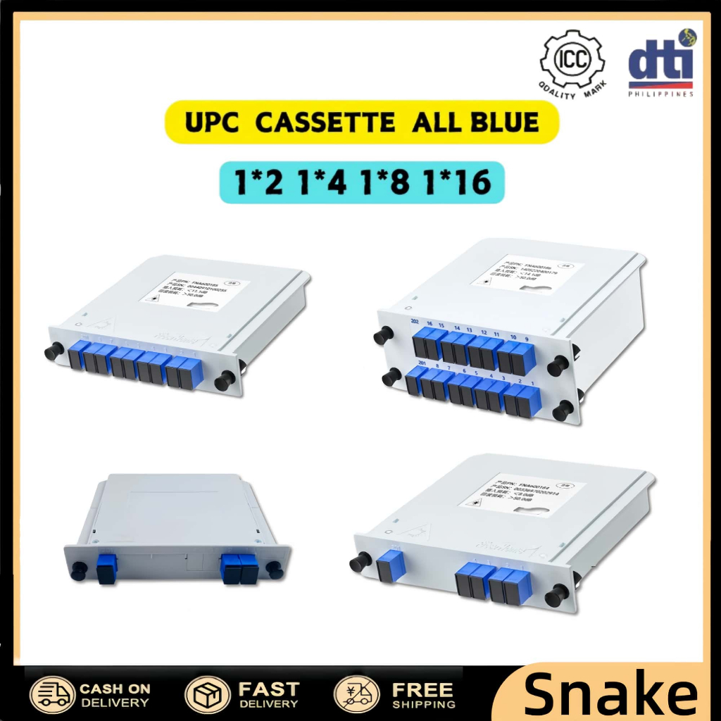 Cassette Splitter 2 4 8 16 Port SC/UPC Blue PLC Fiber Optic Box Type ...