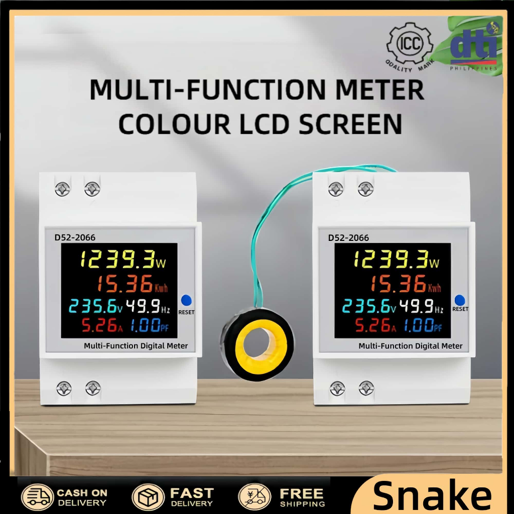 D52-2066 6IN1 din rail AC monitor 220V 380V 100A Voltage Current Power ...