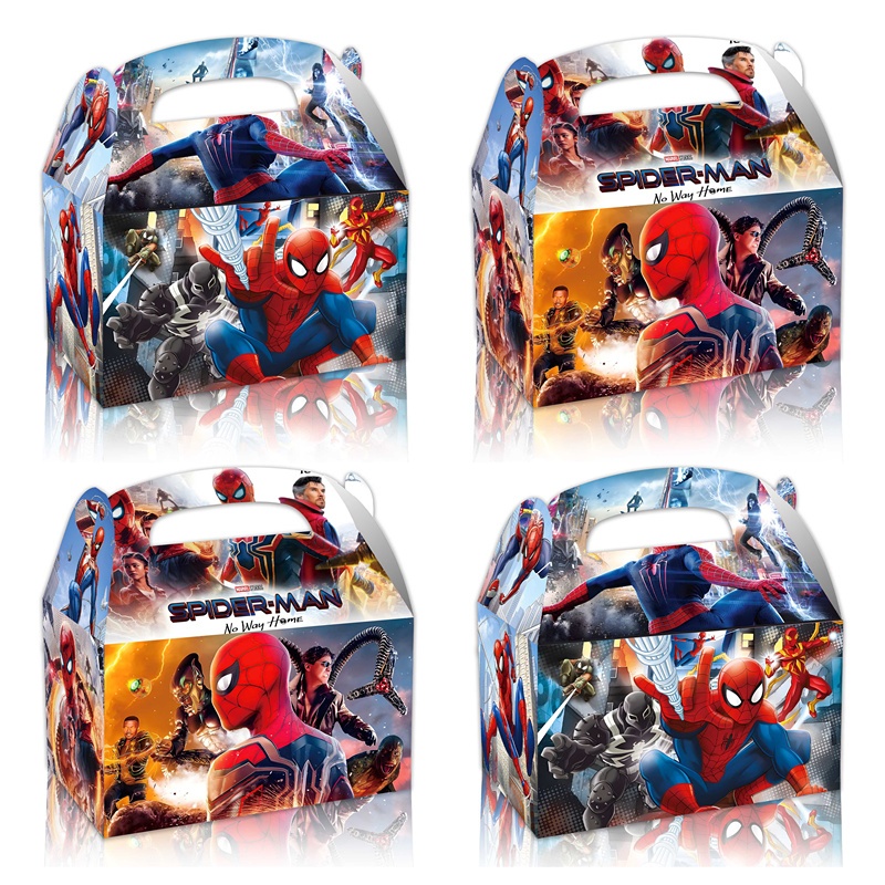 4Pcs New Spiderman Candy Boxes Snacks Boxes Superhero Spiderman Candy ...