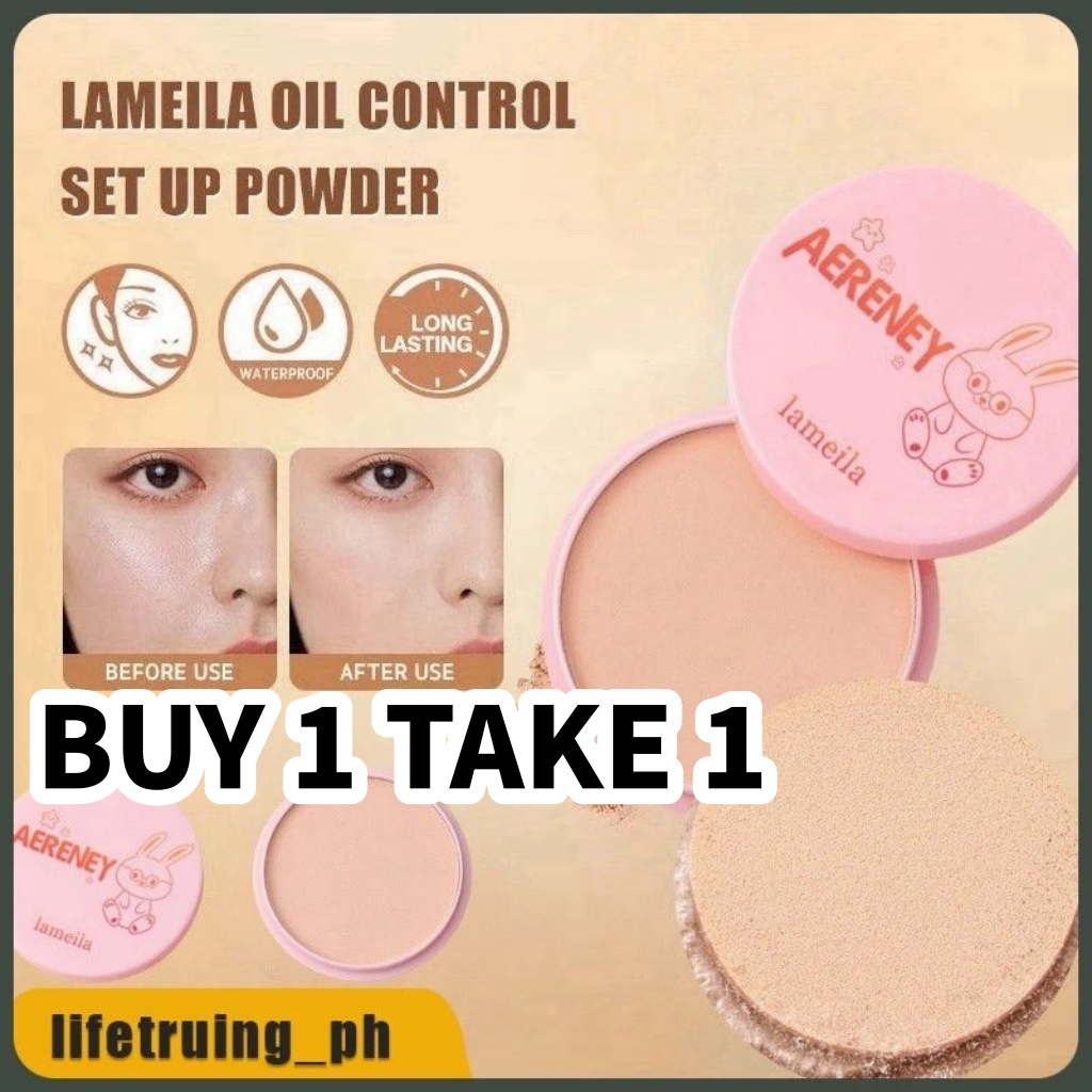 【BUY 1 TAKE 1】Lameila Makeup Powder Cake Long Lasting Waterproof Light ...