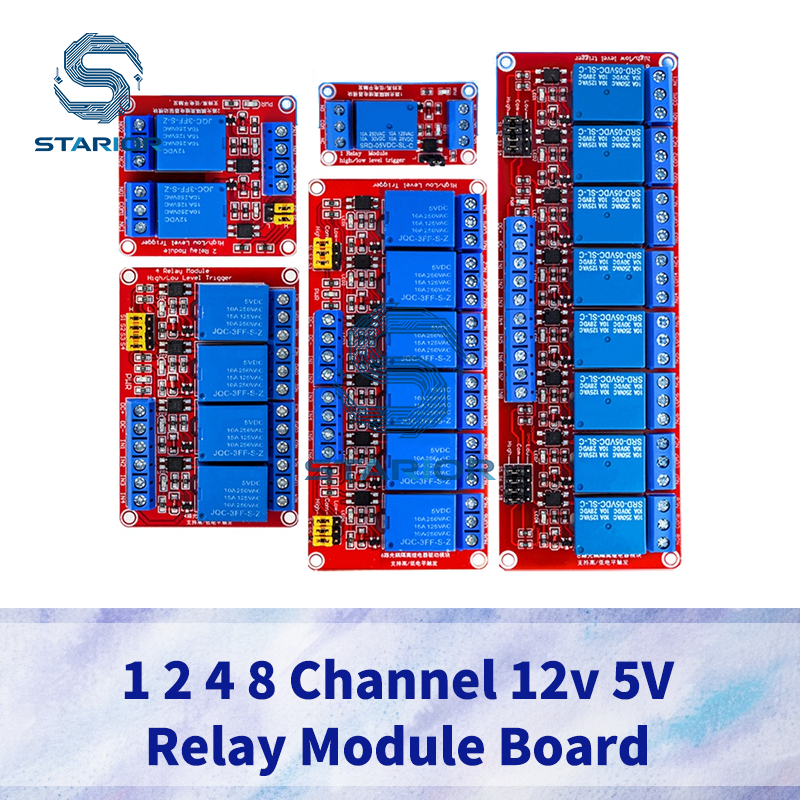 1 2 4 8 Channel 5V/12V Relay Module Board Shield with Optocoupler ...
