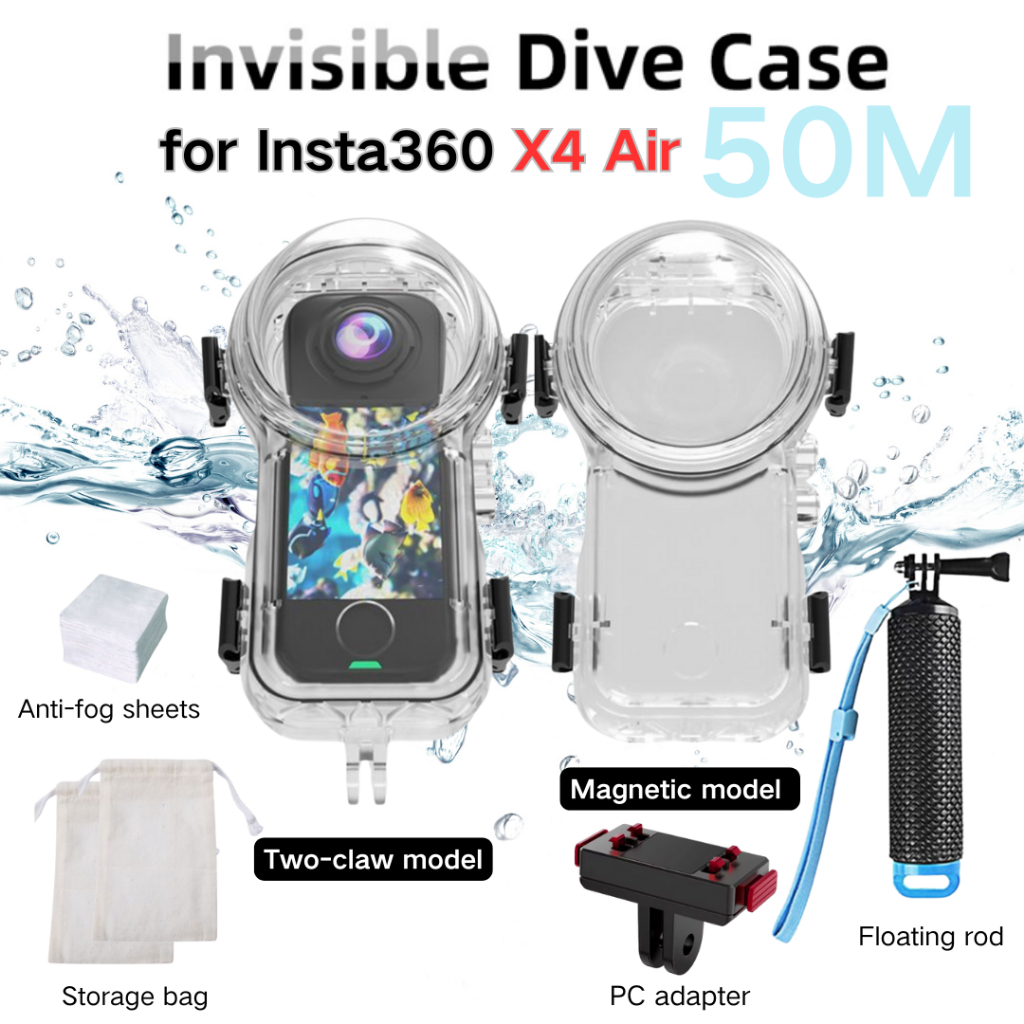 Invisible Dive Case for Insta360 X4 Air 50m Waterproof Housing Shell ...
