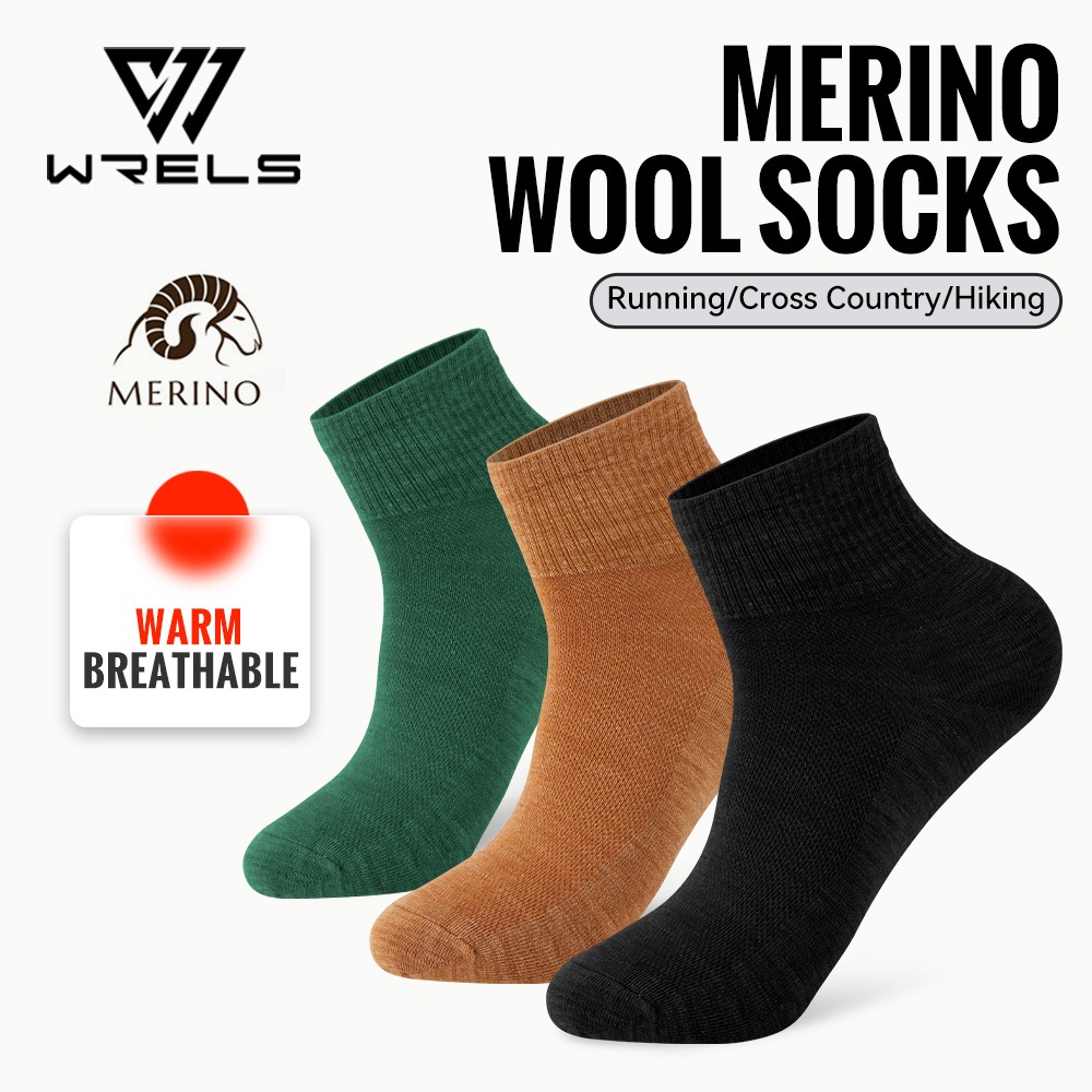 WRELS Merino Wool Socks Athletic Cycling Tennis Golf Moisture-Wicking # ...