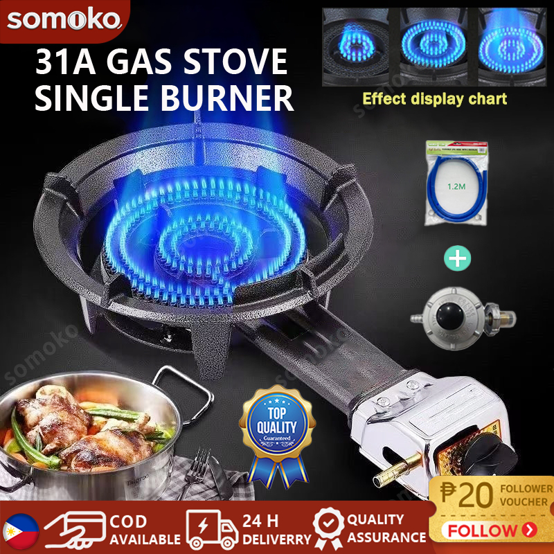 Heavy Duty Gas Stove Single Burner Thicken Cast Iron Automatic Ignition ...
