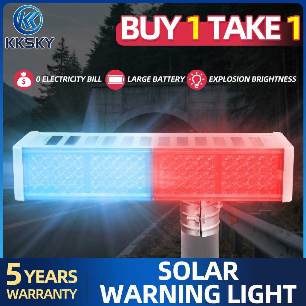 KKSKY solar strobe light blinker warning light hazard flashing red and ...