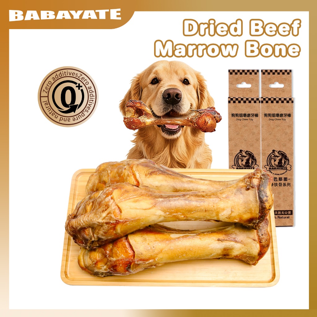BABAYATE Beef Bone Marrow Dog Chews, Natural Long-Lasting Dental Treat ...