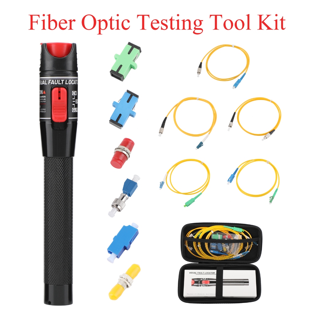 12PCS Fiber Optic Cable Test Kit, 15MW/30MW/50MW/100MW FTTH Optic Pen ...