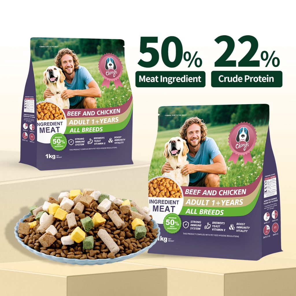 Chonjs Raw Chunks Raw Recipe Adult Dog Dry Food Freeze Dried 6 in 1 1kg ...