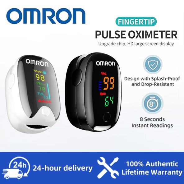 Omron Mini Finger Pulse Oximeter Blood Oxygen and Pulse Rate Monitor ...