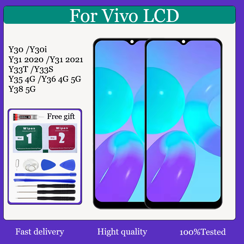 Original For Vivo Y30 Y30i Y31 2020 2021 Y33T Y33S Y35 4G Y36 4G 5G Y38 ...