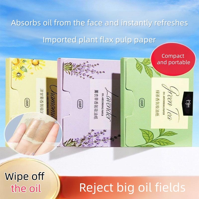 100PCs Face Oil Blotting Paper Portable Premium Natural Green Tea Oil ...