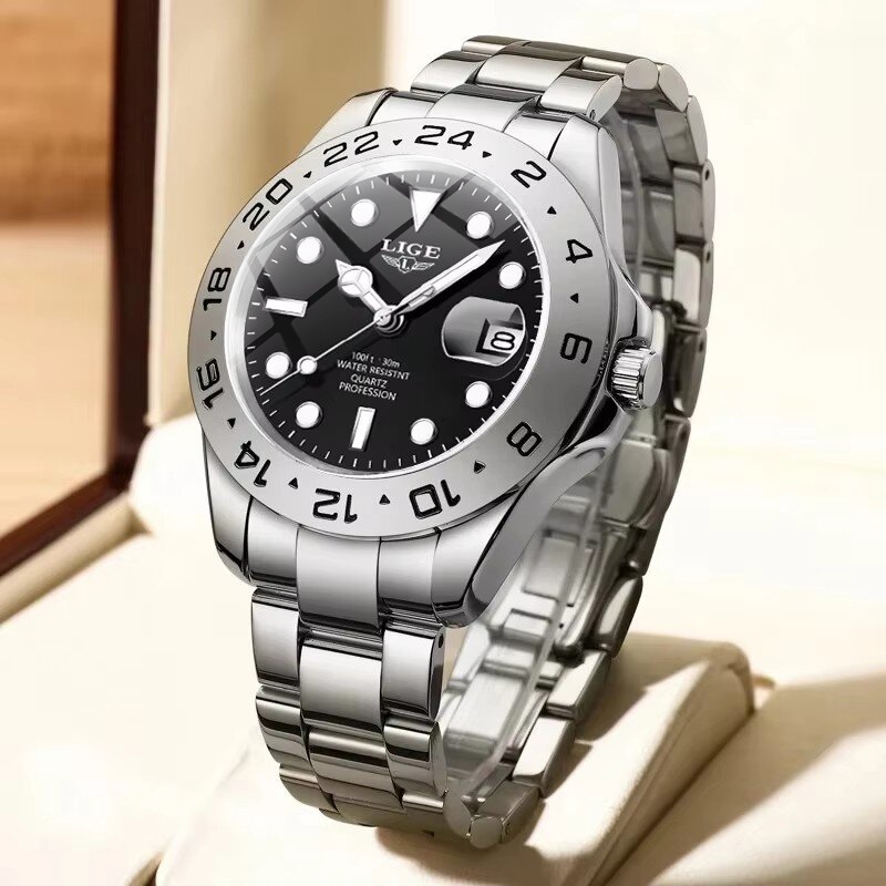 LIGE Official Watch Relo Steel Men Brand Sports Quartz Wrist 30M ...