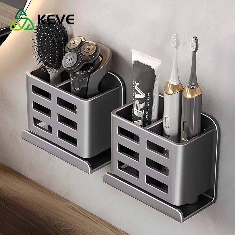 KEVE Bathroom Storage Rack Wall Mounted Non-punch Comb Organizer ...