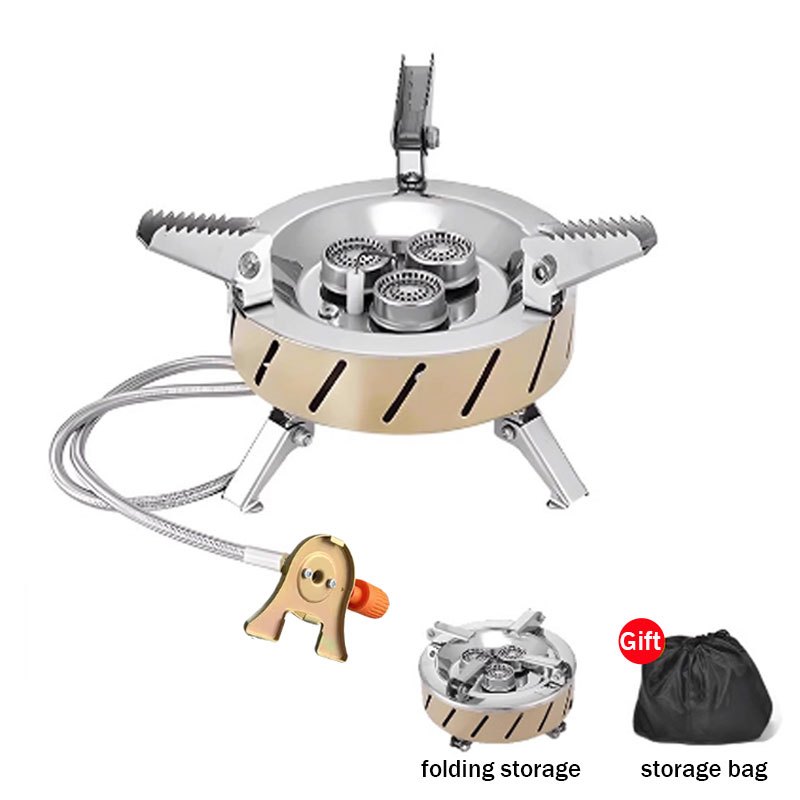 Mini Travel Gas Stove, Three Head Camping stove 6800W High Power IGT ...