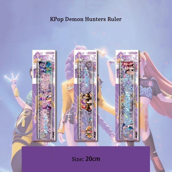 Exquisite 20cm KPop Demon Hunters Ruler For Students Kids Girls Cartoon ...