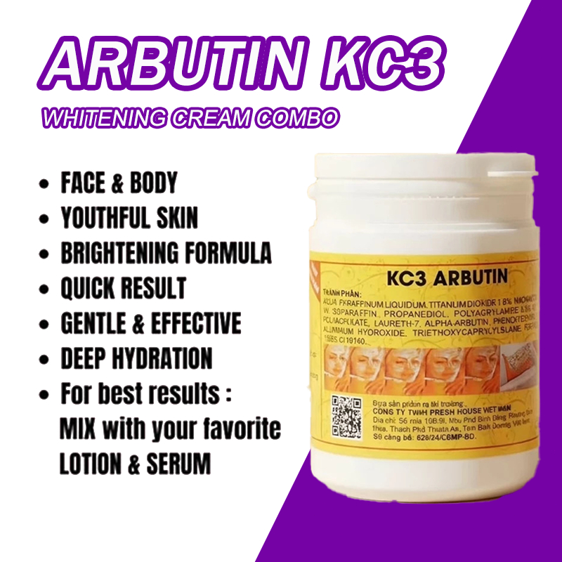 ARBUTIN KC3 Whitening Cream with Arbutin for Radiant Skin, 250G Sizes ...