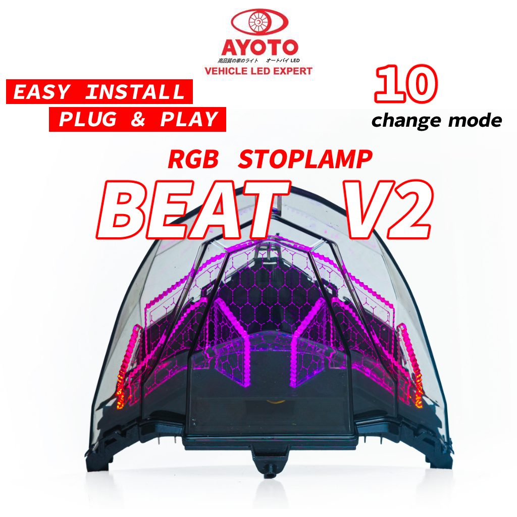 AYOTO LED HONDA CLICK BEAT V2 tail light assembly stop brake rear lamp ...