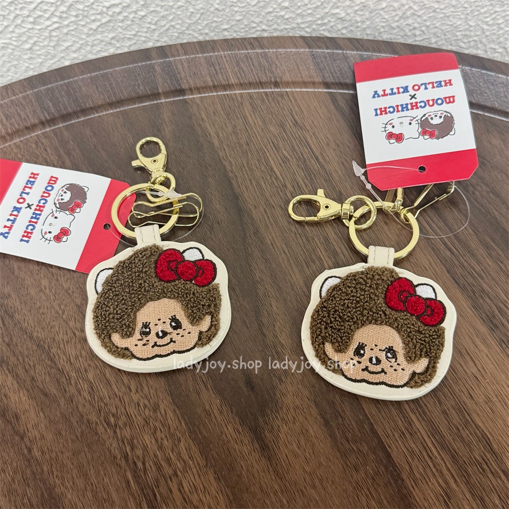 Japanese Style Hello Kitty And Monchhichi Plush Embroidered Keychain ...
